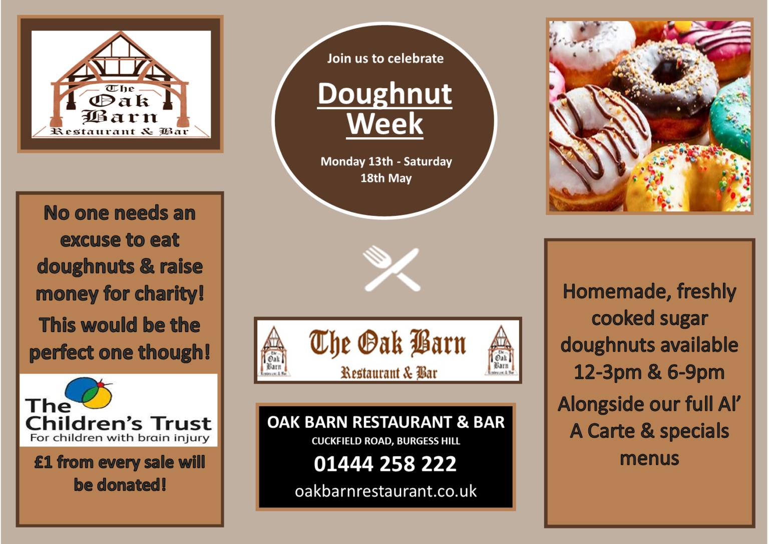 National Doughnut Week - The Oak Barn Restaurant & Bar